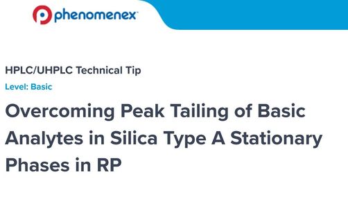 Reducing Peak Tailing of Basic Analytes in Type A Silica | LabRulez LCMS